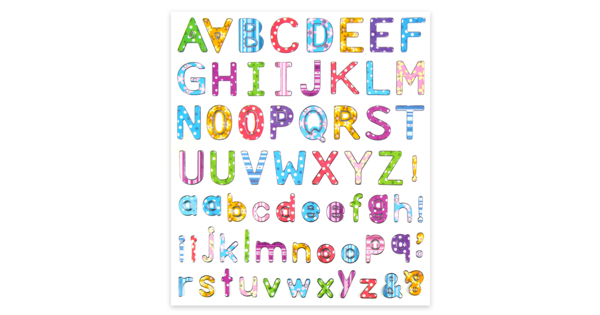 Gommettes Lettres alphabet - 67 pcs - Gommettes Alphabet, messages