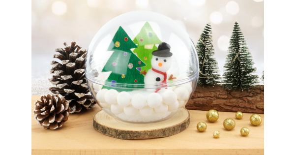 Globe de Noël enneigé - Activités manuelles Noël