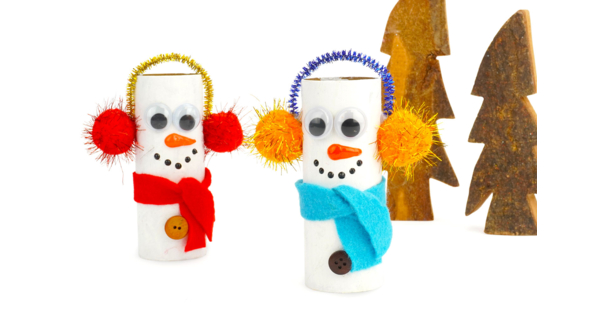 Bonhomme de neige avec un rouleau en carton - Activités manuelles ...