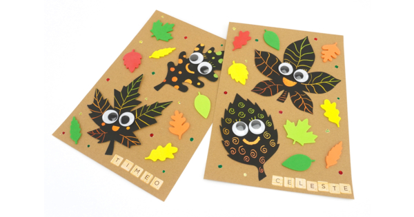 Tableau collage feuilles d'automne - Activités manuelles Automne