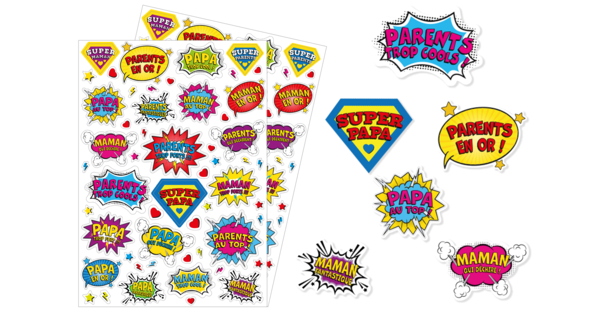 Gommettes "Super-parents" - 42 pcs - Gommettes Fête des parents