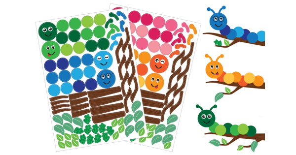 Gommettes chenilles - 2 planches - Gommettes Animaux