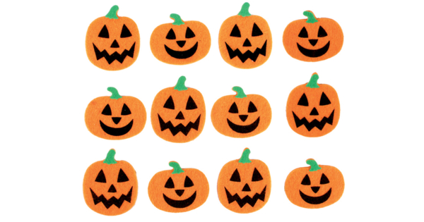 Stickers citrouille en feutrine - 12 pcs - Accessoires créatifs Halloween