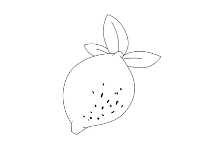 Coloriage - Coloriages fleurs, fruits et légumes : Citron 01 - 10 Doigts