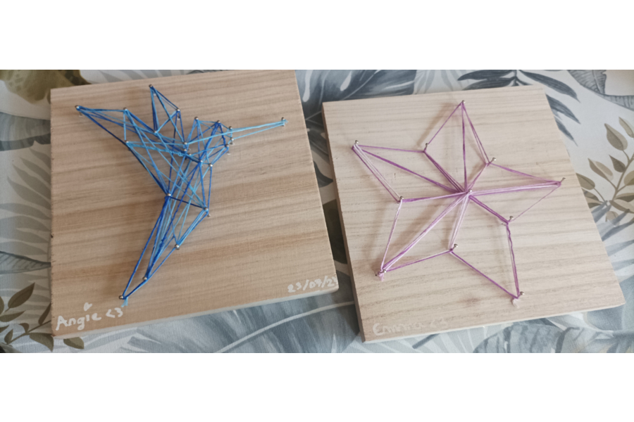 String art par Timéo (6 ans) & Emma (14 ans)- 10doigts.fr