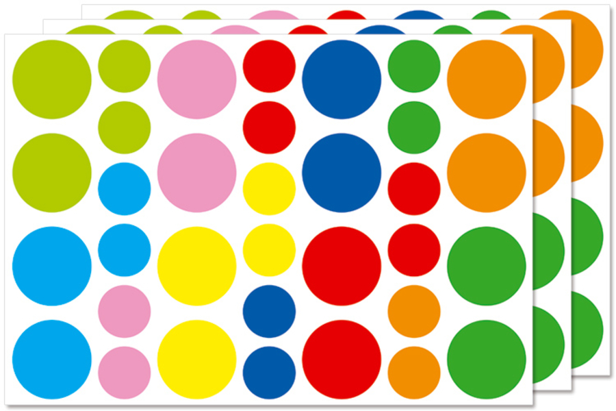 Gommettes géantes rondes - 102 pcs - Gommettes formes assorties