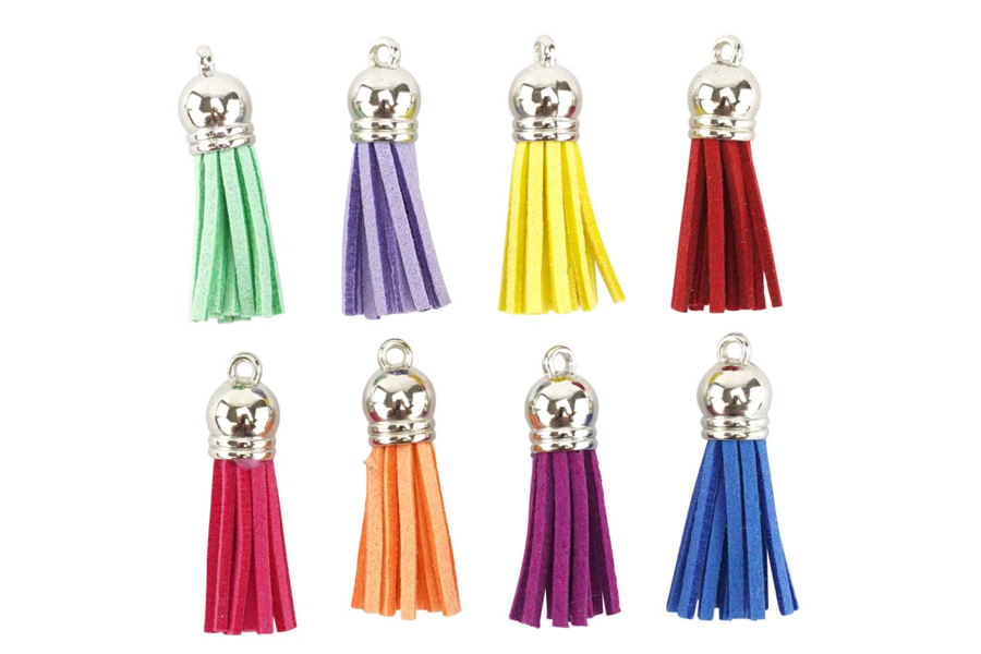 Pompons suédine - 8 pièces - Pompons pour bricolage créatif
