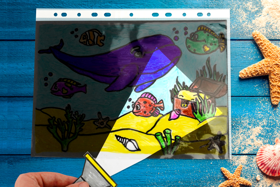 Explorer les fonds marins avec une lampe magique - Activités manuelles ...