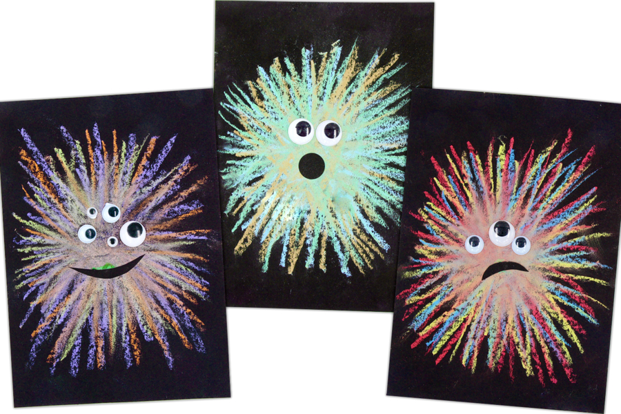 Monstres à la craie - Activités manuelles Halloween