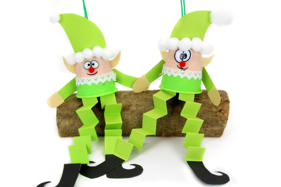 Lutin de Noël avec un gobelet en carton - Activités manuelles Noël