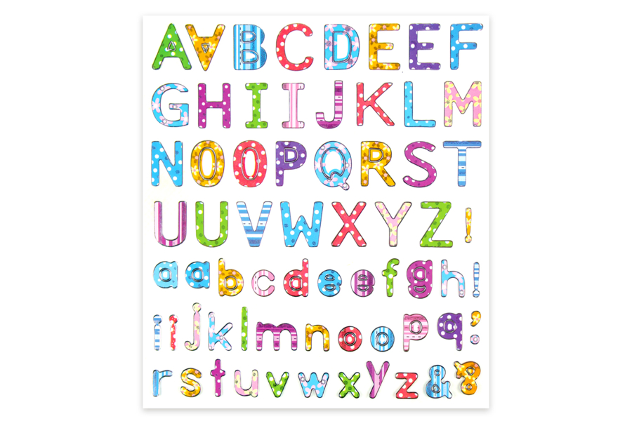 Gommettes Lettres alphabet - 67 pcs - Gommettes Alphabet, messages