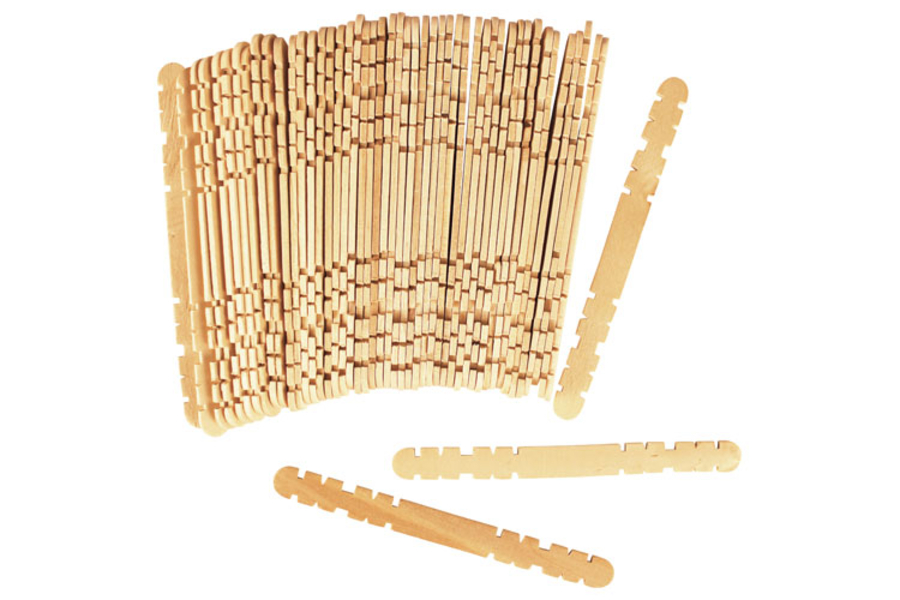 Bâtonnets bois crantés - 50 pièces - Accessoires en bois
