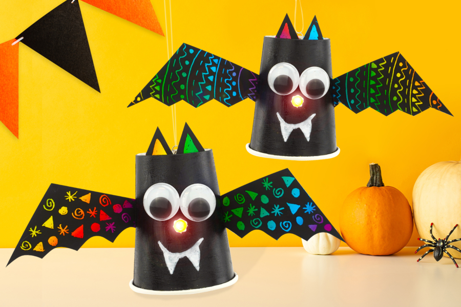 Chauves-souris avec un nez lumineux - Activités manuelles Halloween
