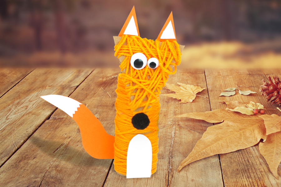 Renard avec de la laine et du carton - Activités manuelles Automne