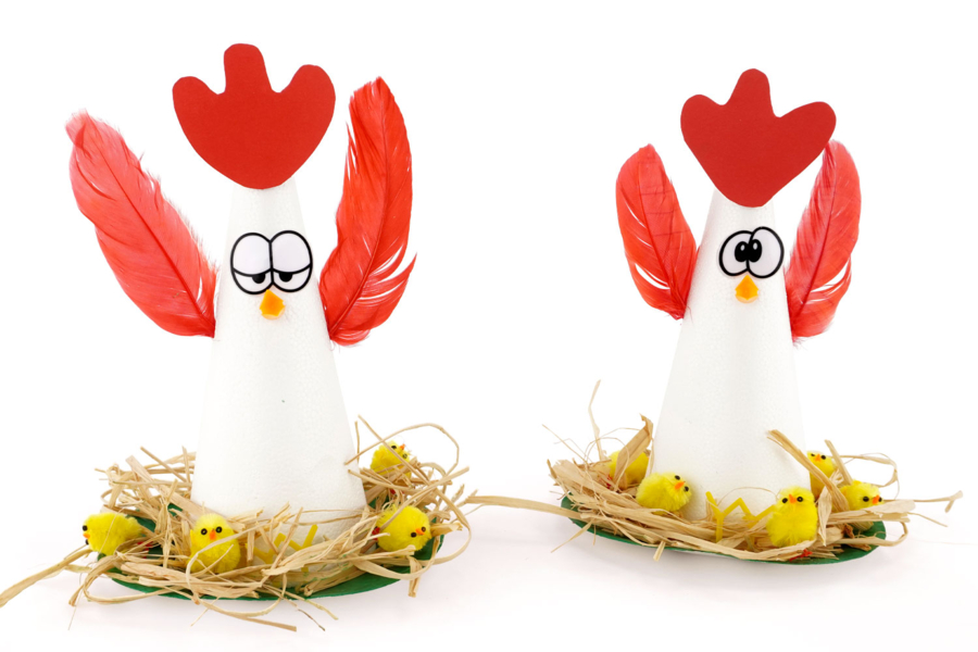 Poule de Pâques avec ses petits - Activités manuelles DIY Pâques