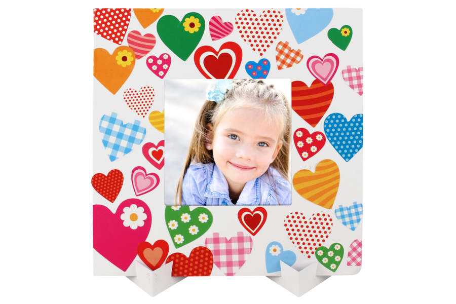 Cadres gommettes coeurs - 8 pièces - Cadres photos à décorer