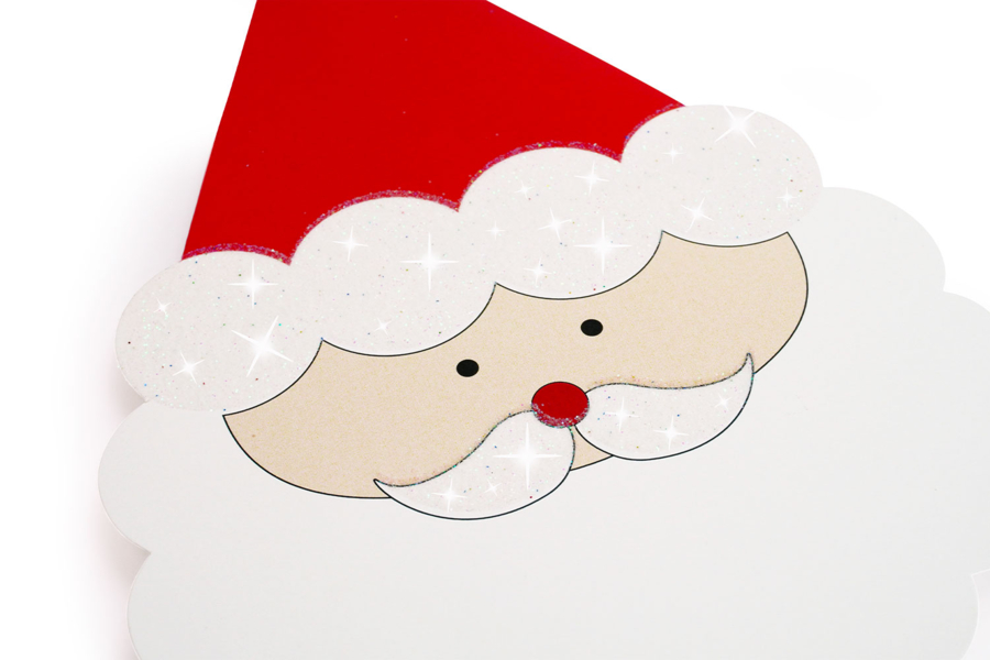 Kit cartes Père noël scintillant - 6 cartes - Kits créatifs de Noël