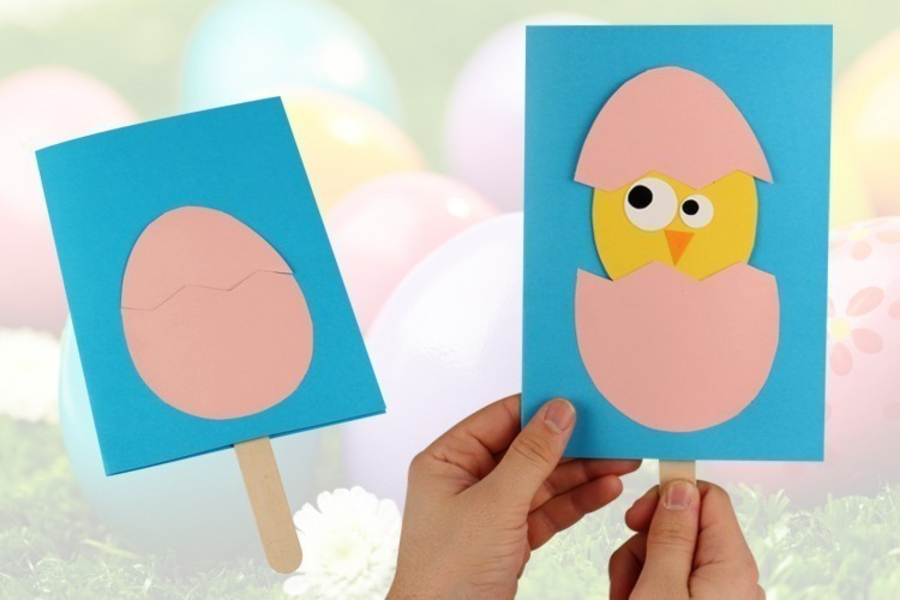 Le poussin sort de son oeuf - Activités manuelles DIY Pâques