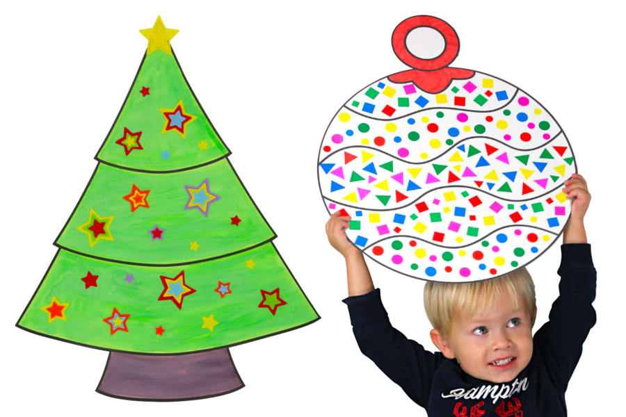 Formes géantes de Noël à décorer - 6 pièces - Kits créatifs de Noël ...