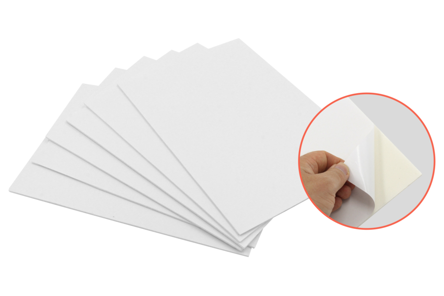 Carton plume adhésif (format A4) - 6 pièces - Carton plume et polystyrène