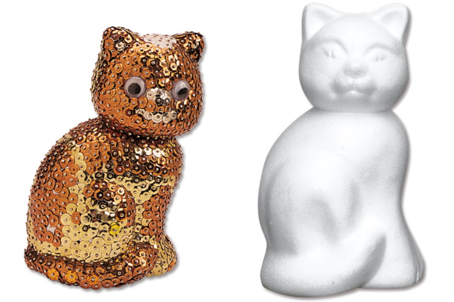 Chat à paillettes - Activités manuelles avec des sequins