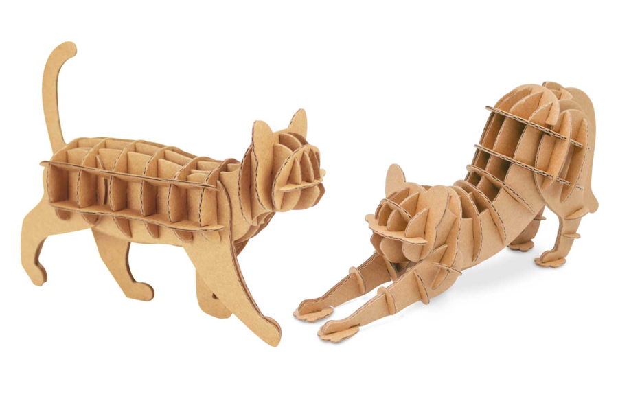 Chat en carton à assembler - Maquettes en carton