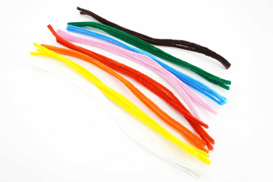 Fil chenille multicolore 30 cm - 24 pièces - Chenilles, cure-pipe