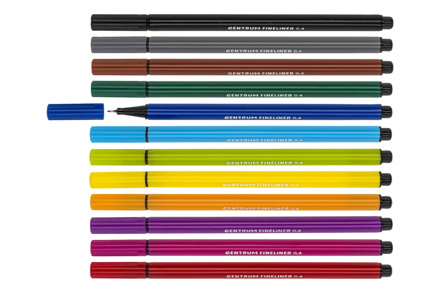 Feutres pointes fines calibrées - 12 pièces - Feutres pointes fines ...