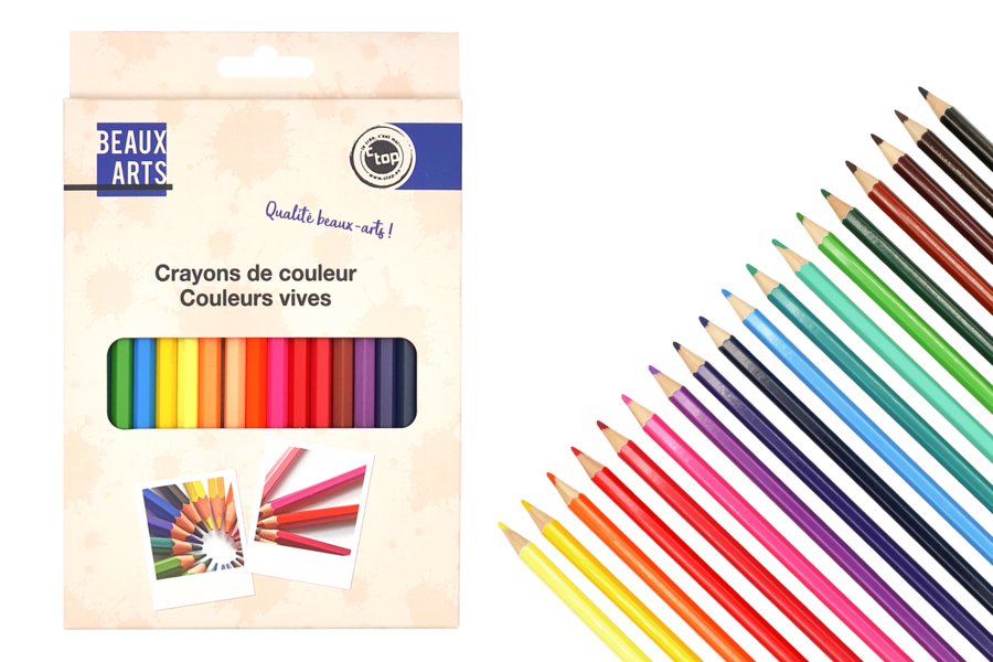 Crayons de couleur - 18 pièces - Crayons de couleurs