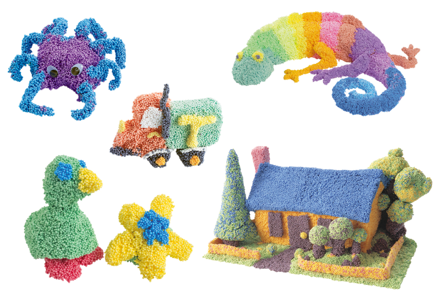 Pâte à modeler maxi billes - 6 couleurs fluo - Pâtes à modeler classiques