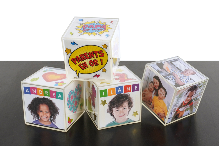 Cubes photo en acrylique - 4 pièces - Cadres photos à décorer