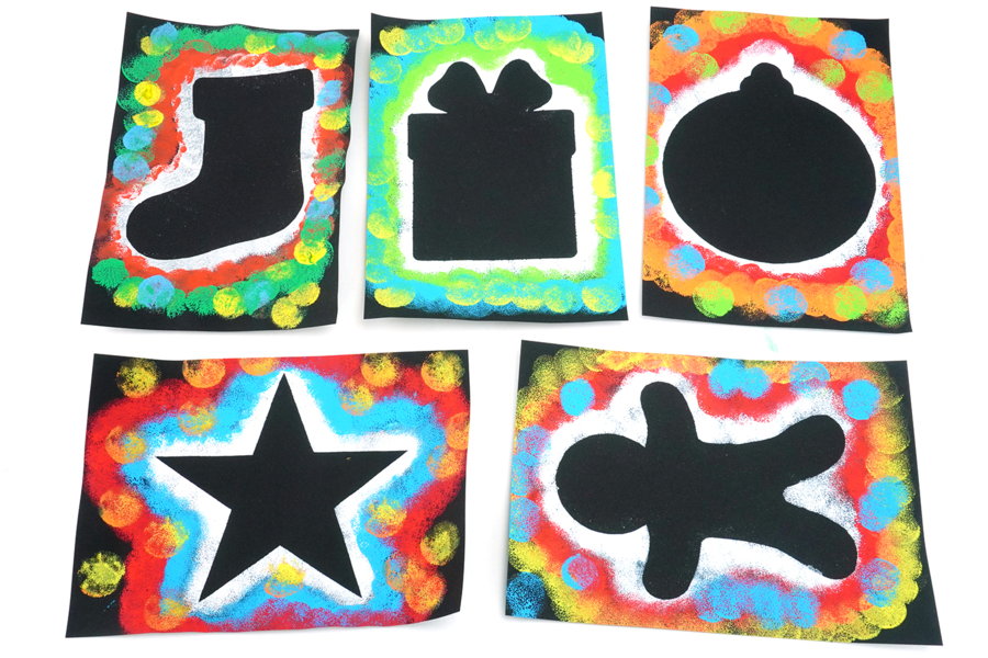 Silhouettes Noël avec de la peinture - Activités manuelles bricolages ...