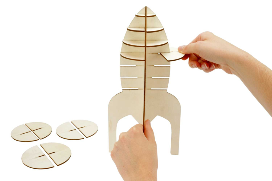Grande fusée en bois à monter 30 cm - Maquettes en bois