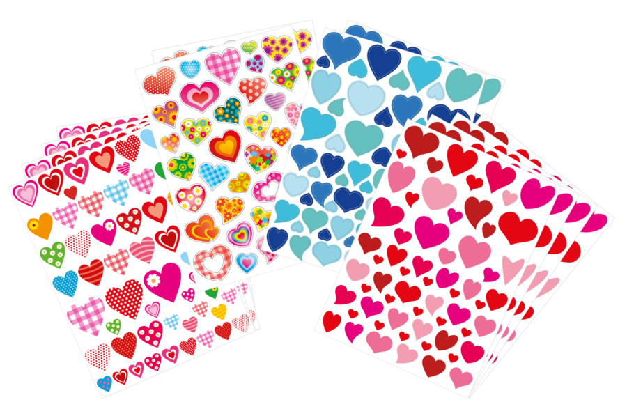 Maxi lot gommettes coeurs - Gommettes coeurs