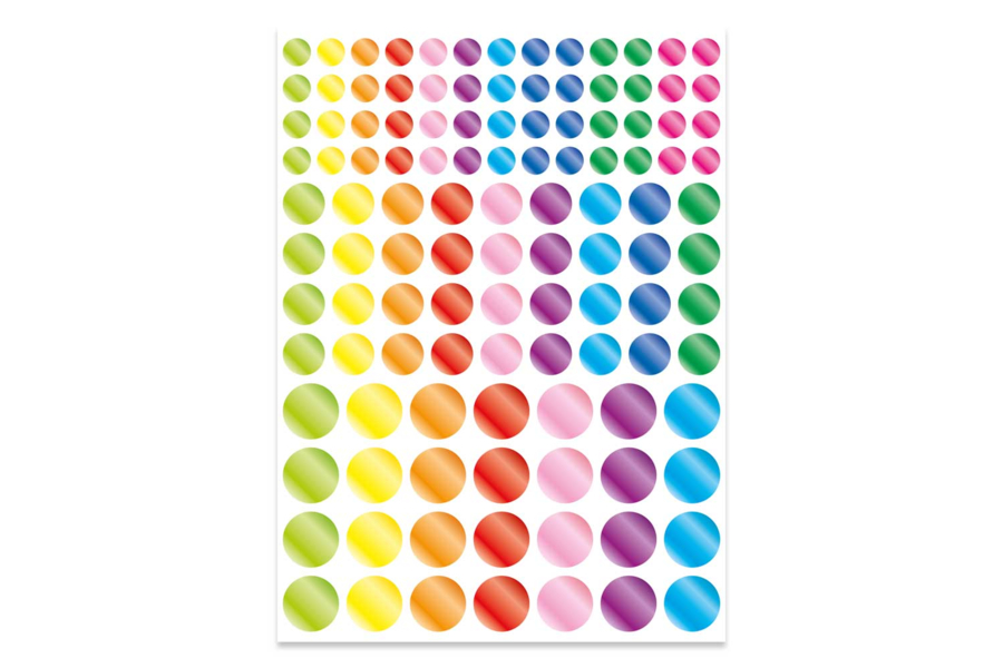 Gommettes rondes métallisées - 348 pcs - Gommettes rondes
