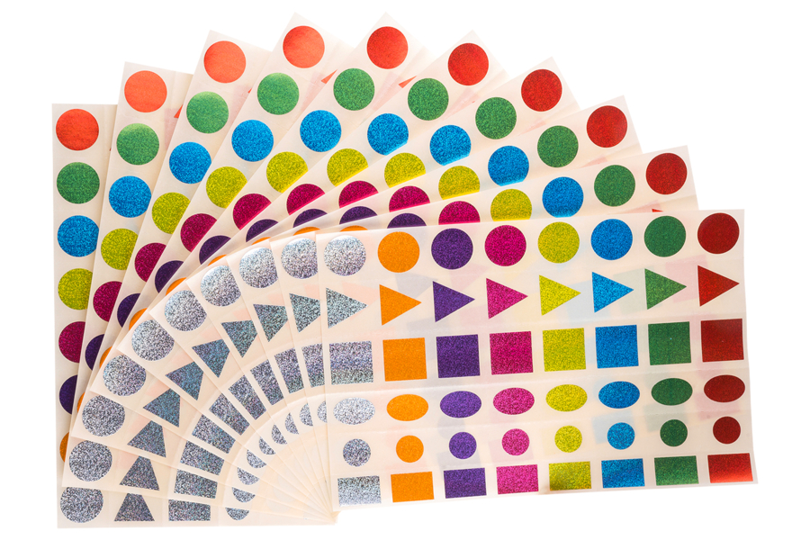 Gommettes géométriques holographiques - 480 pcs - Gommettes formes ...