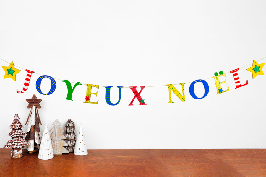 Guirlande en bois "Joyeux Noël" - Objets en bois Noël