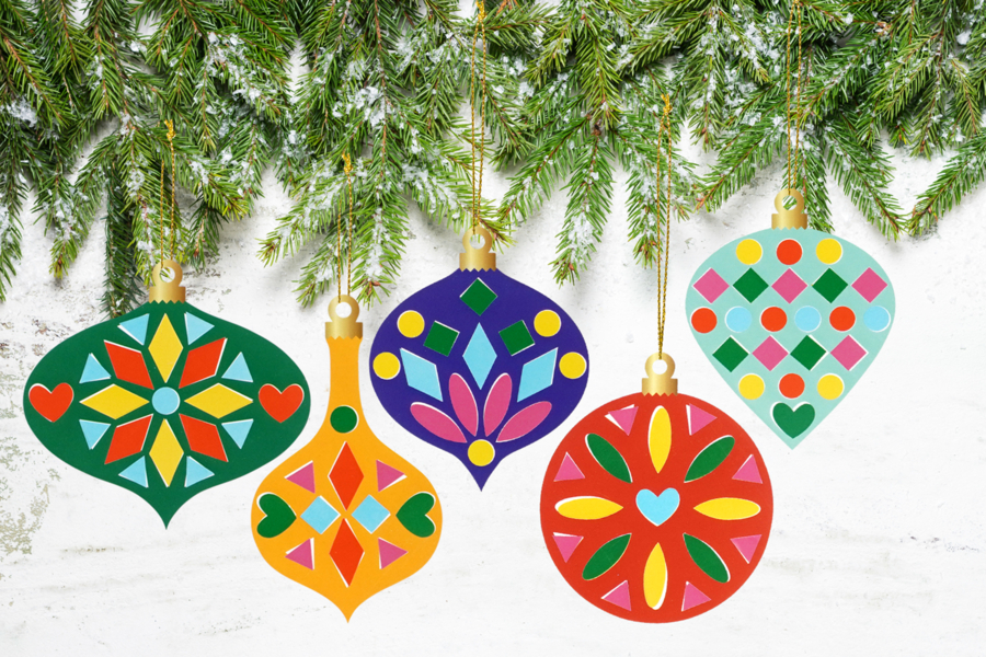 Kit boules de noël à décorer + gommettes - 6 pièces - Kits créatifs de ...
