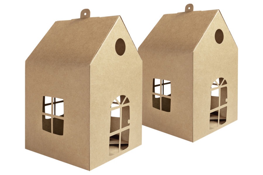 Maisonnettes en carton kraft - 6 pièces - Photophores Noël