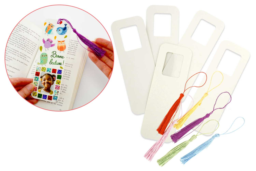 Marque-pages photo à décorer - 6 pièces - Kits carteries