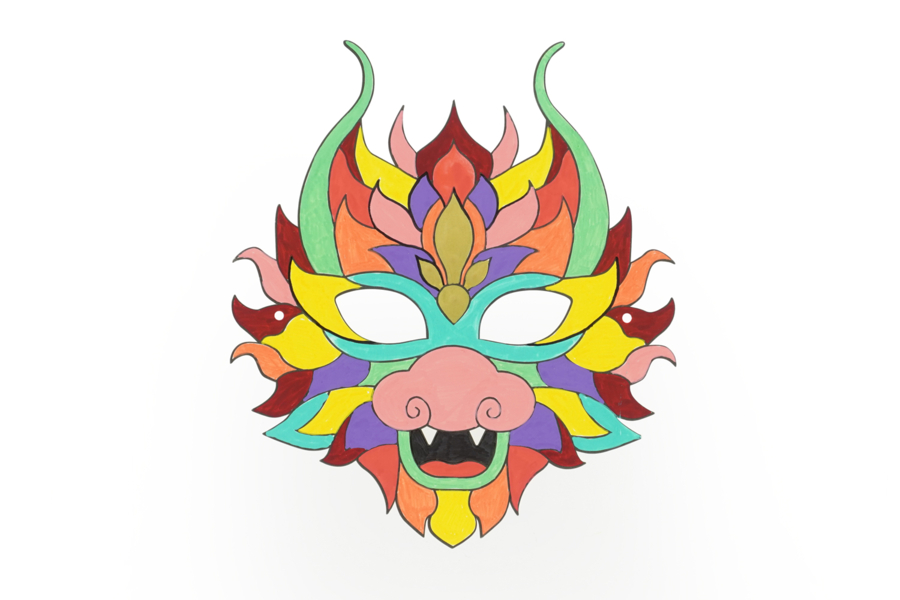 Masques à colorier dragons - 4 motifs - Masques Créatifs