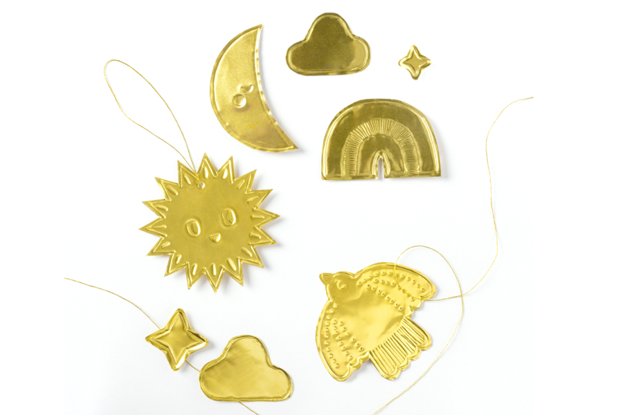 Métal à repousser doré - 3 feuilles - Métal à repousser