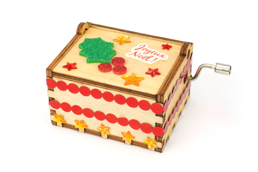 Boite à musique de Noël en bois - Supports de Noël à décorer