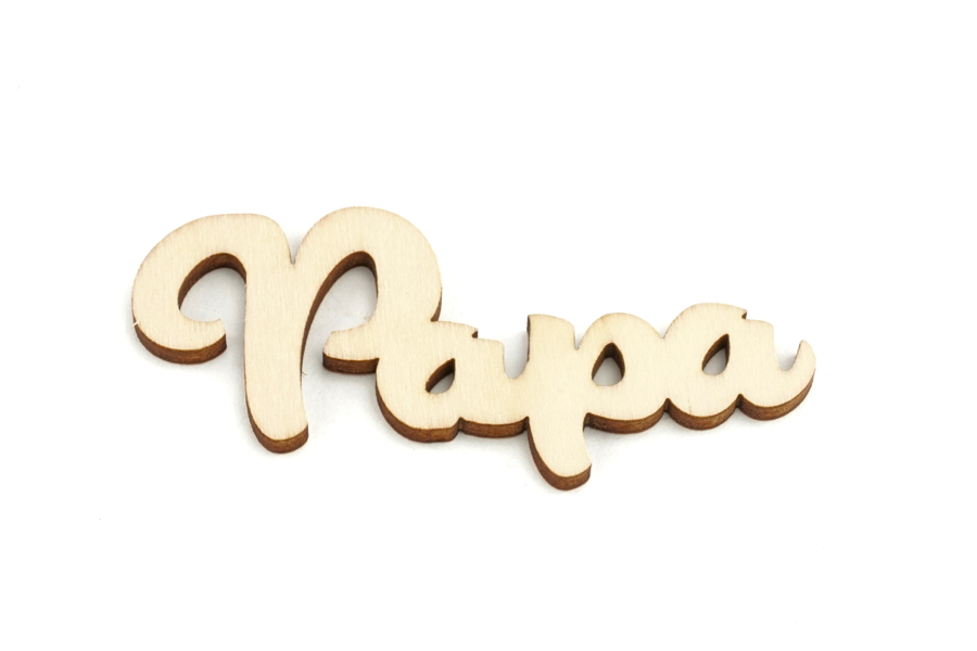 Mot "Papa" en bois - 4 pièces - Déco en bois brut