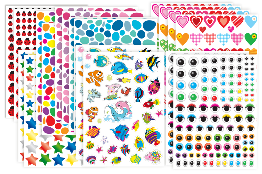 Maxi lot gommettes "Fantaisie" - 3170 pcs - Méga packs créatifs