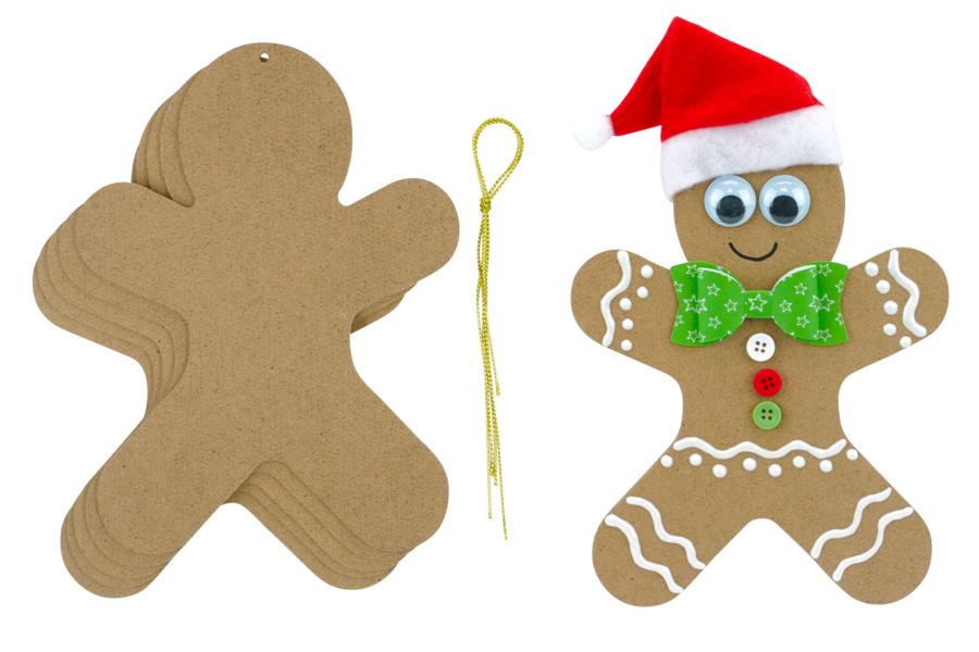 Bonhommes "pain d'épices" en bois - 6 pièces - Objets en bois Noël