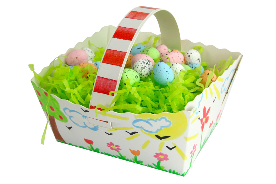 Paniers blanc à monter - 6 pcs - Paniers de Pâques
