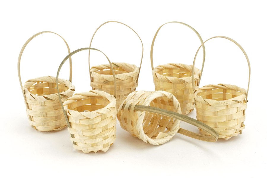 Mini paniers effet paille tressée - 6 pièces - Paniers en bois