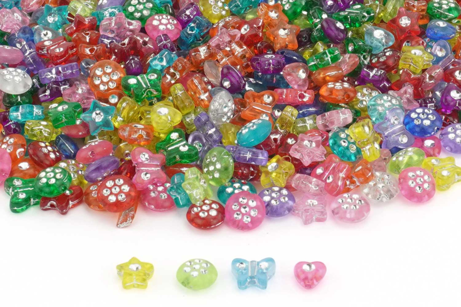 Perles fantaisie "diamants" - 750 perles - Perles Couleurs Transparentes