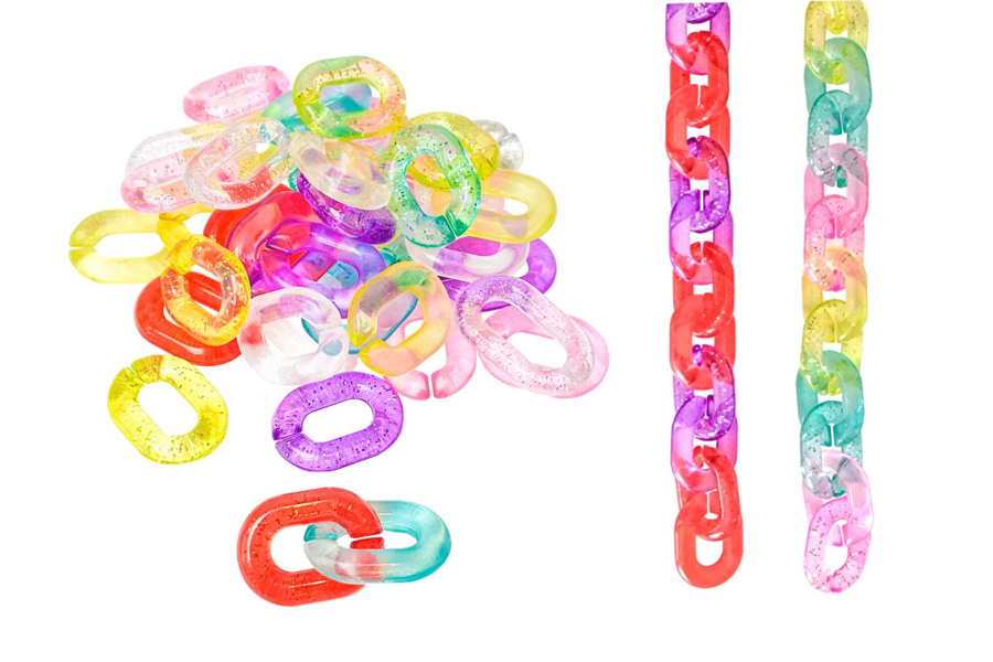 Perles grosses mailles translucides - 40 pcs - Perles Acrylique
